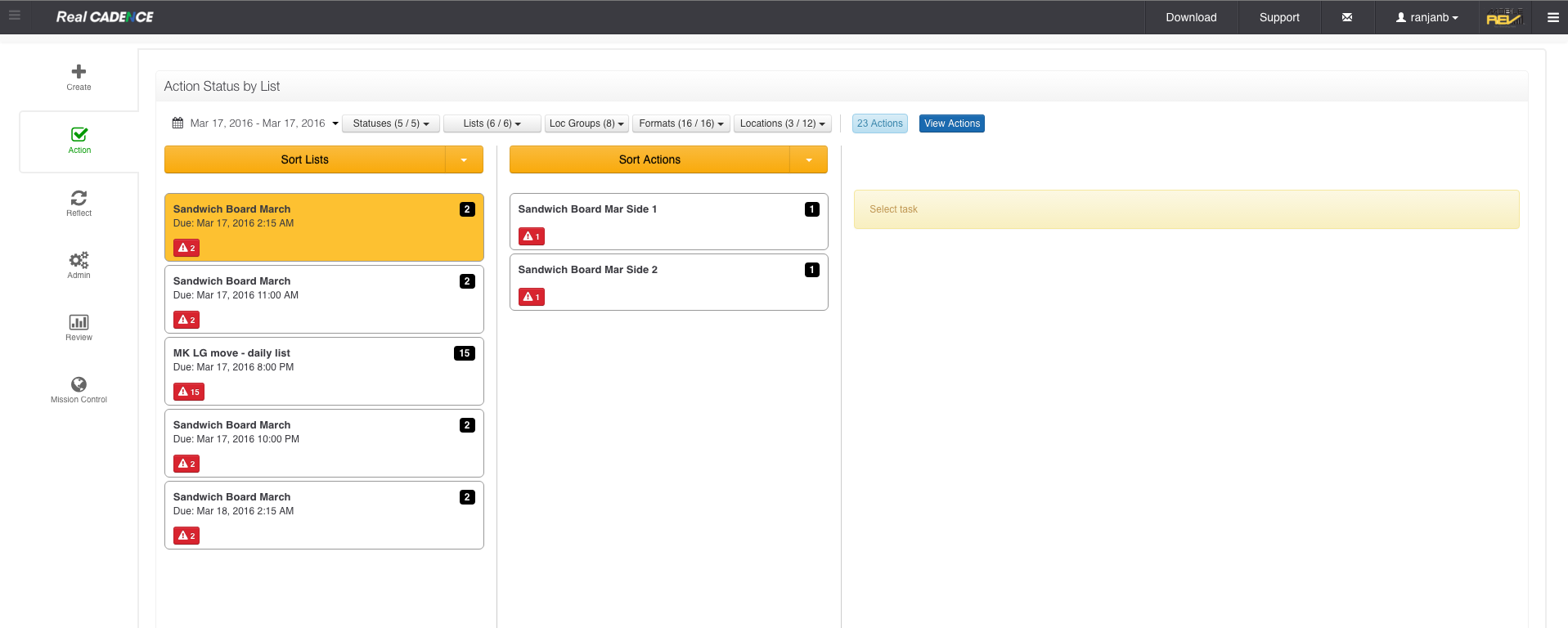 How-to: Review Action Statuses for Action Lists – Support Center