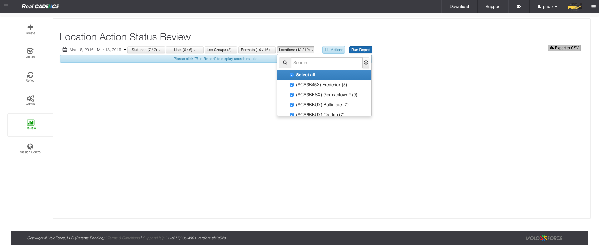 How-to: Use Location action status report – Support Center