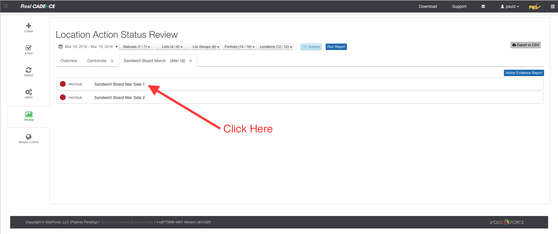 How-to: Use Location action status report – Support Center