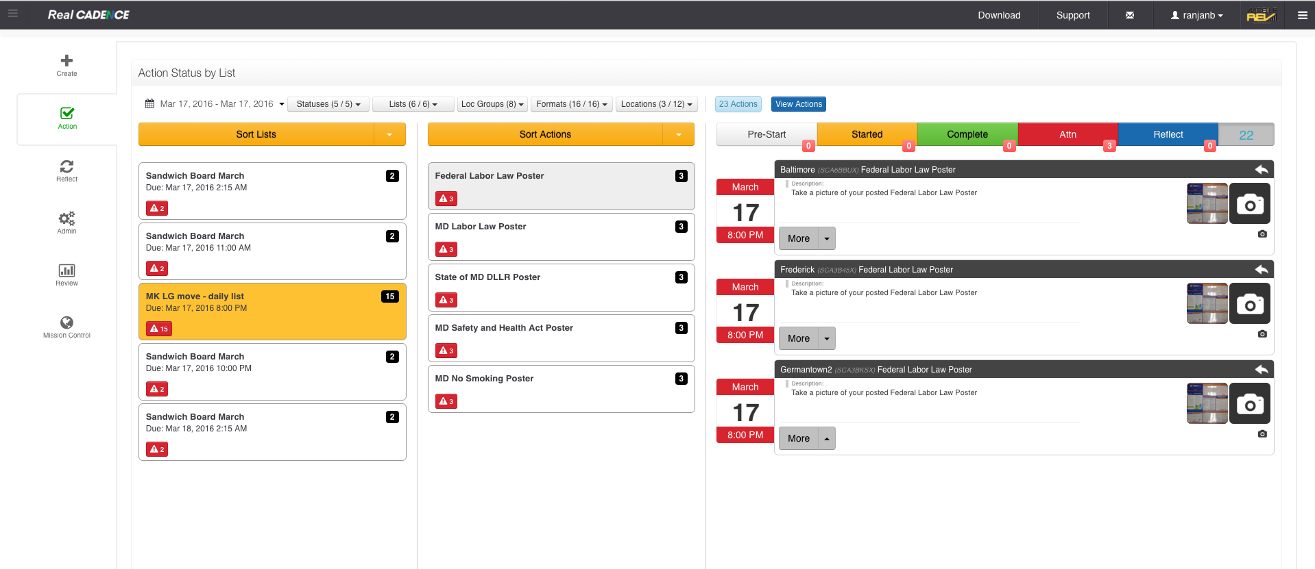 How-to: Review Action Statuses for Action Lists – Support Center