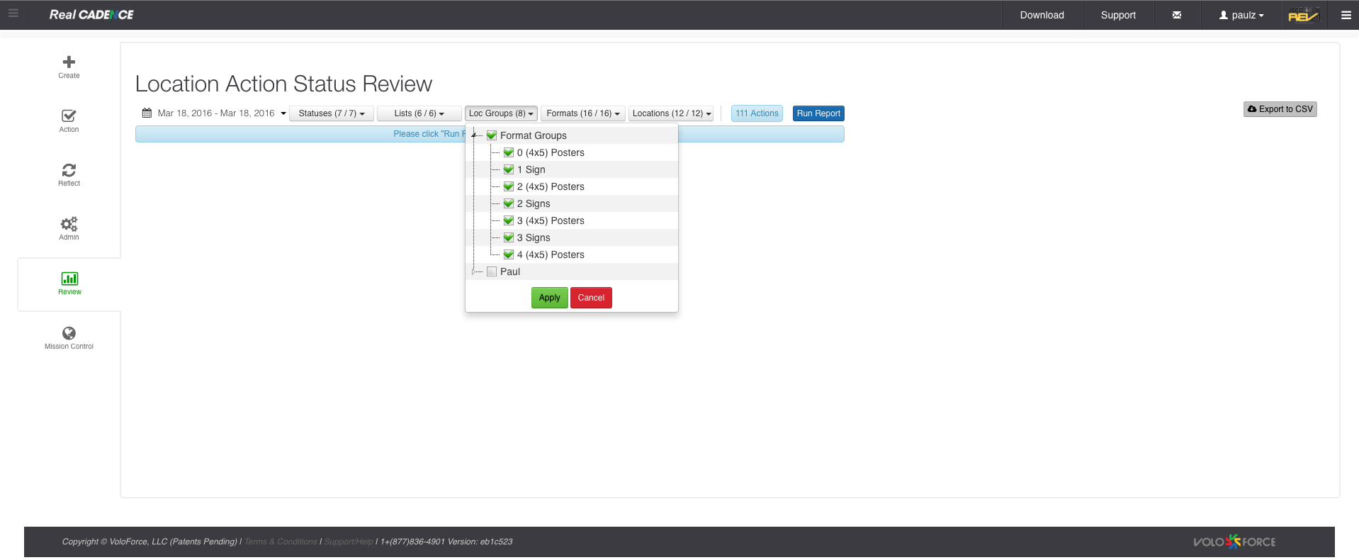 How-to: Use Location action status report – Support Center