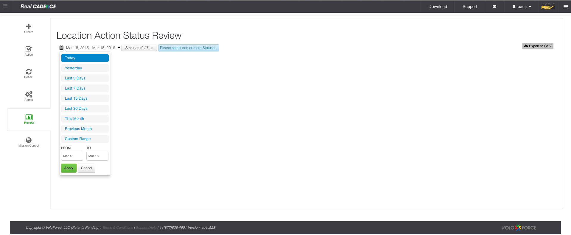 How-to: Use Location action status report – Support Center