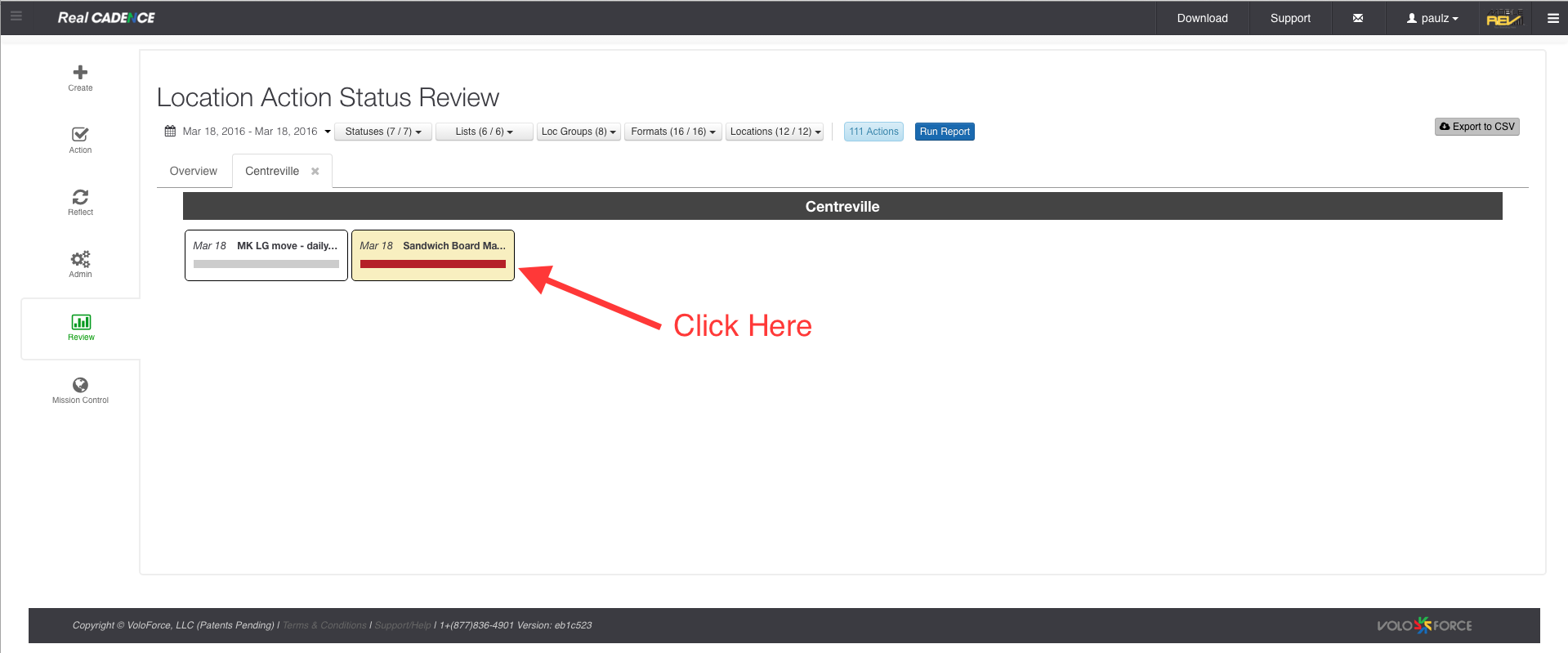 How-to: Use Location action status report – Support Center