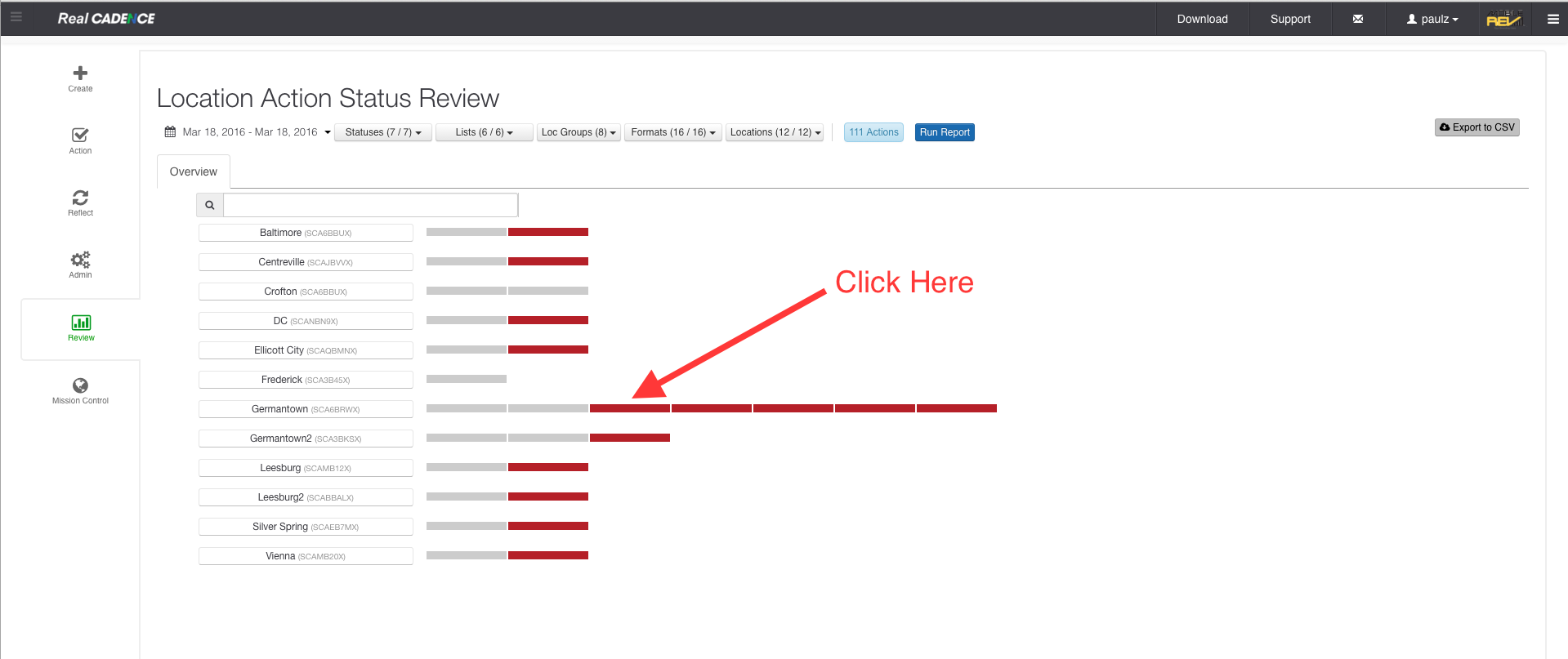 How-to: Use Location action status report – Support Center